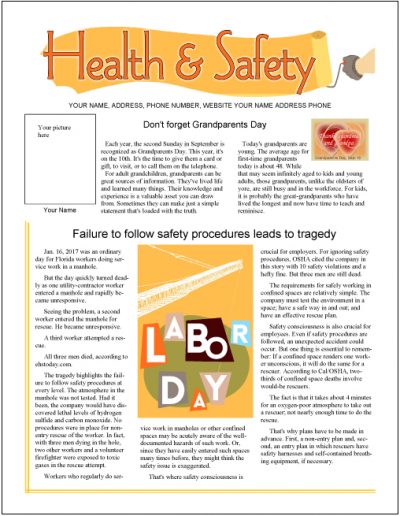 Health & Safety newsletter | Pages